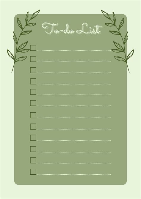 T O D O L I S T Sage Green Aesthetic Minimalistic Planner