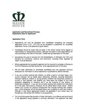 Fillable Online Explanatory Note For Applicants Application Form Fax