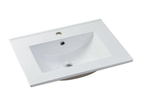Vasque à encastrer en céramique blanche L61 cm MOTIAC