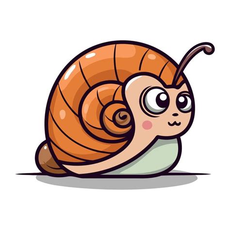 Lindo caracol de dibujos animados aislado en fondo blanco ilustración