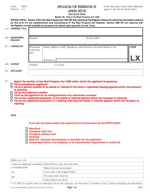 Fillable Online Lpi Nsw Gov Bapplicationb For Preparation Of Lapsing