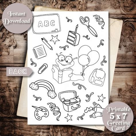 To The Best Teacher Ever Happy Birthday Printable Colorable Card