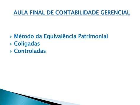 Ppt Aula Final De Contabilidade Gerencial Powerpoint Presentation
