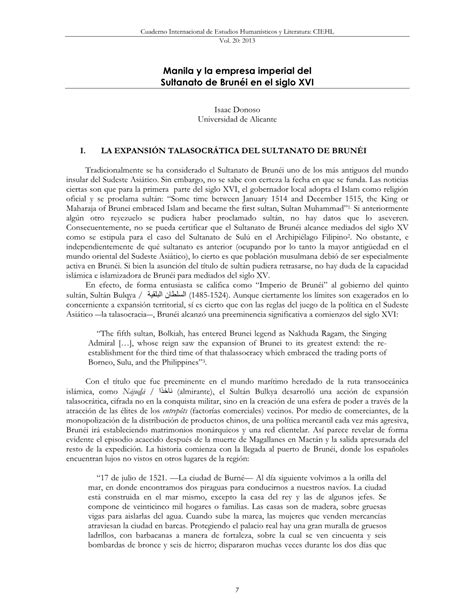 Manila Y La Empresa Imperial Del Sultanato De Brunéi En El Siglo XVI