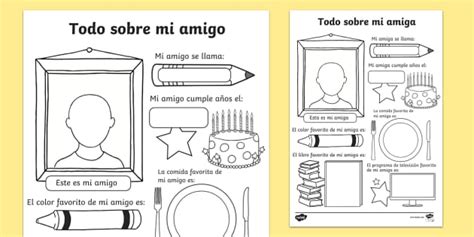 Hoja De Actividad Todo Sobre Mi Amigo Teacher Made