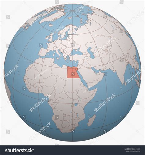 Egypt On The Globe Earth Hemisphere Centered At Royalty Free Stock