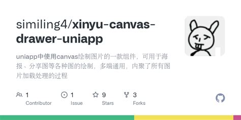 github similing4 xinyu canvas drawer uniapp uniapp中使用canvas绘制图片的一款组件，可用于海报、分享图等各种图的绘制，多端通用，内聚