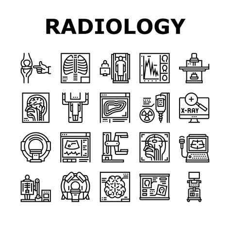 Radiology Equipment Collection Icons Set Vector Illustration 18818627