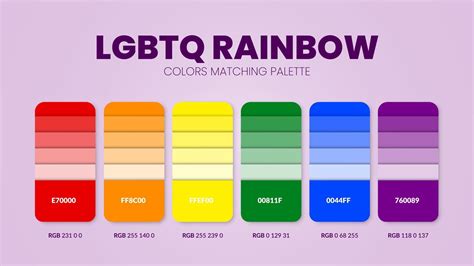 lgbtq pride color palettes or color schemes are trend combinations and palette guides this year