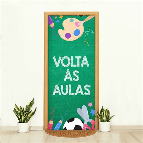 Capa Decorativa De Porta Volta As Aulas Tecido Sublimado 0 85x2 10 FCP