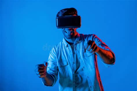 Man Wearing Virtual Goggle While Moving Driving Car Hand Gesture