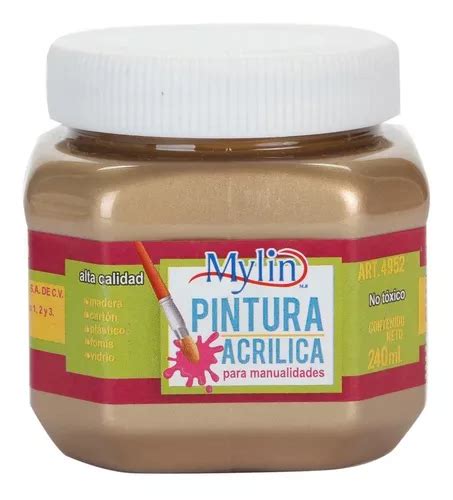 Kit Pintura Acrílica Oro Y Brillo Transparente Mylin 5pz Envío gratis