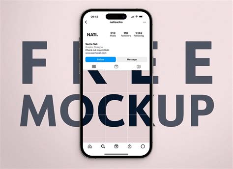 Free Instagram Profile On IPhone 14 Mockup Sacha Nati