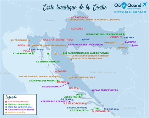Où Aller en Croatie 58 Lieux à Visiter Carte Touristique et Que Voir