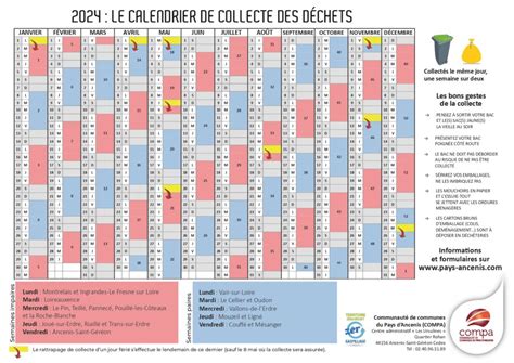 Le calendrier de collecte des déchets 2024 est disponible Mairie de