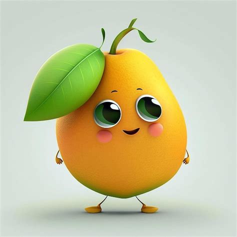 Lindo Personaje De Dibujos Animados De Un Mango Por Ia Generativa
