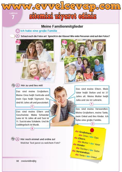 Almanca A1 1 Ders Kitabı Sayfa 32 Cevapları Ata Yayınları
