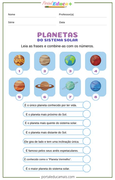 Atividade Sobre O Sistema Solar Ideias E Modelos Em Pdf Artofit