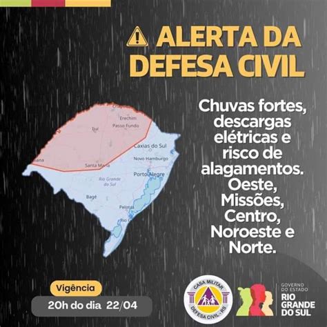 Coluna De Not Cias Do Tempo E Do Clima Defesa Civil Emite Alerta De