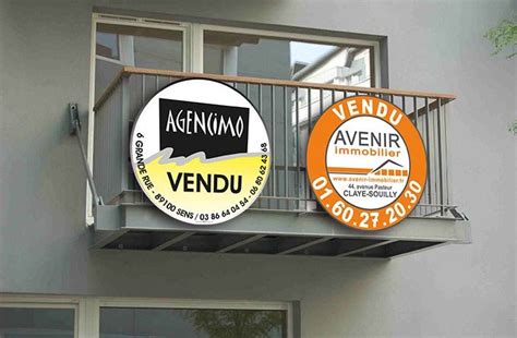 Panneau immobilier rond découpe à la forme personnalisé sur akilux
