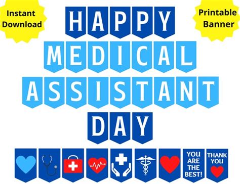 Medical Assistant Day Printable Sign Happy MA Day Banner Etsy