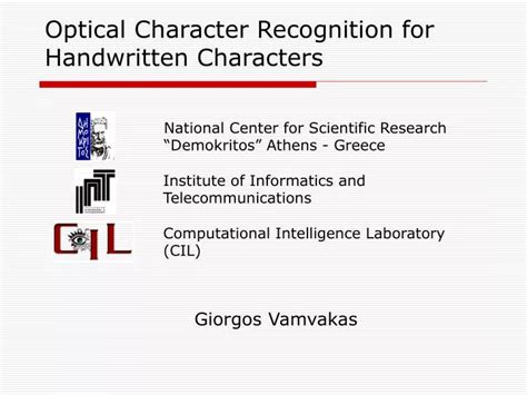 ppt optical character recognition for handwritten characters powerpoint presentation id 227987
