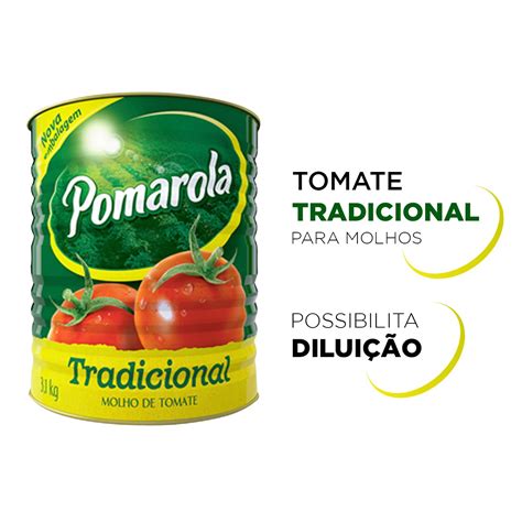 Molho De Tomate Pomarola Tradicional Lata 3 1kg Caixa 6