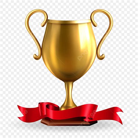 Hình ảnh Cúp Vàng Ruy Băng đỏ PNG Vàng Cúp Cúp Màu đỏ PNG và Vector