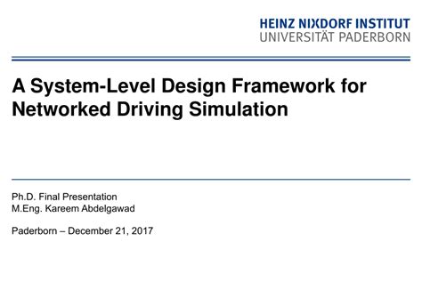 pdf a system level design framework for networked driving simulation