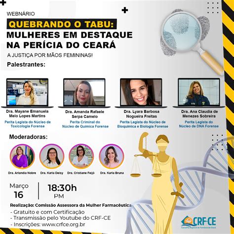Participe do Webnário Quebrando o Tabu mulheres em destaque na perícia
