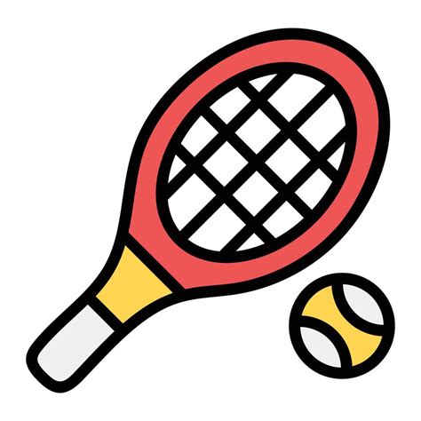 raqueta con pelota icono de tenis largo en diseño plano 5096324