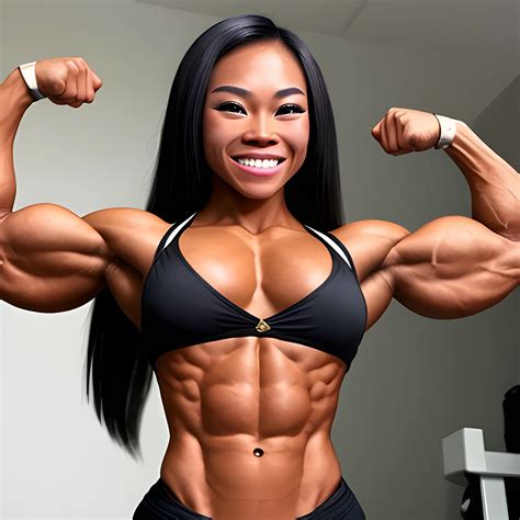 A Triumphant Beautiful Black Filipina Asian Bodybuilder With Wi