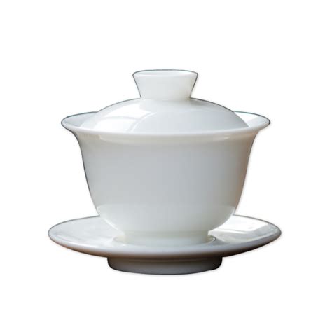 雅馨 甜白瓷三才盖碗茶杯套装薄胎景德镇陶瓷大号功夫泡茶碗单个 景德镇名瓷在线