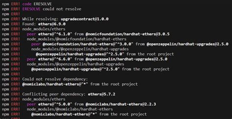 Npm Conflict Between Nomicfoundation Hardhat Ethers And