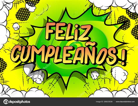 Feliz Cumpleanos Happy Birthday Auf Spanisch Vector Illustrierte Phrase