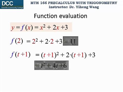 precalculus with trigonometry lecture 10 functions notation and evaluation youtube