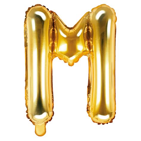 Globo Foil Letra M Dorado Cm Env O H