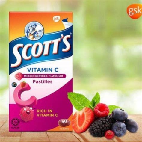 Scott S Vitamin C Pastilles Mixed Berries Flavour 50 S Wellcome
