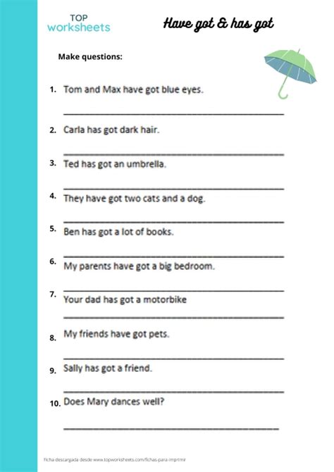 Make Questions With Have Has Got Ficha Para Imprimir TopWorksheets