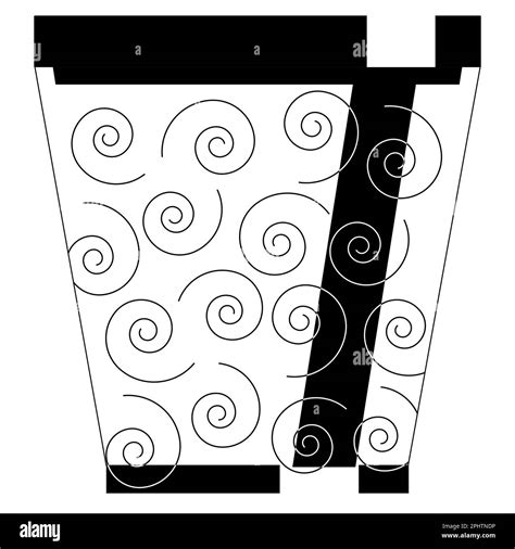 Pot Empty Plant Earthen Pot In Outline Vector Illustration On A White