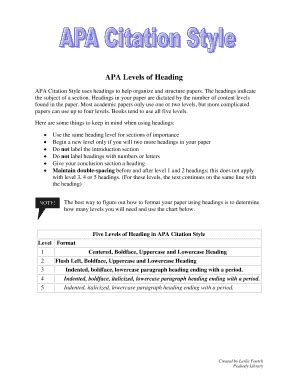 Fillable Online APA Levels Of Heading Fax Email Print PdfFiller