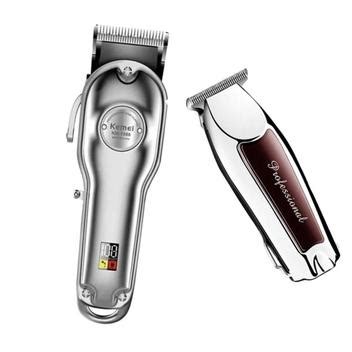 Kit Maquina De Corte Kemei Km 1986 E Acabamento Km 9163 Aparador De