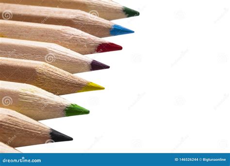 Sistema De L Pices Del Color Aislados En El Fondo Blanco L Pices