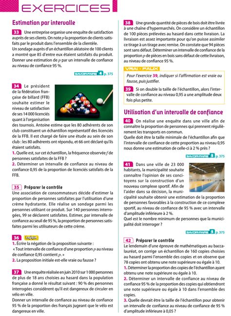Exercices échantillonnage et estimation Cours Gaïa