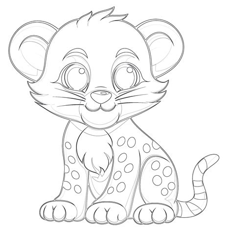 Cheetah Color Sheet Coloring Pages Mimi Panda Worksheets Library