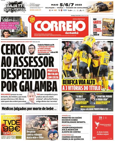 Capa Correio da Manhã 30 abril 2023 capasjornais pt