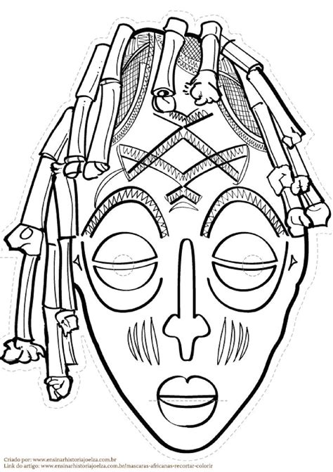 Máscaras africanas para colorir SUPORTE GEOGRÁFICO