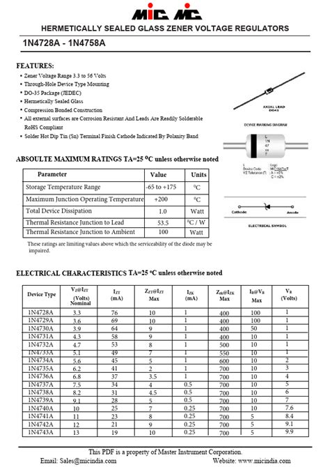 1N4745A DataSheet MIC