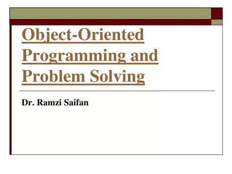 ppt object oriented programming and problem solving powerpoint presentation id 9544443
