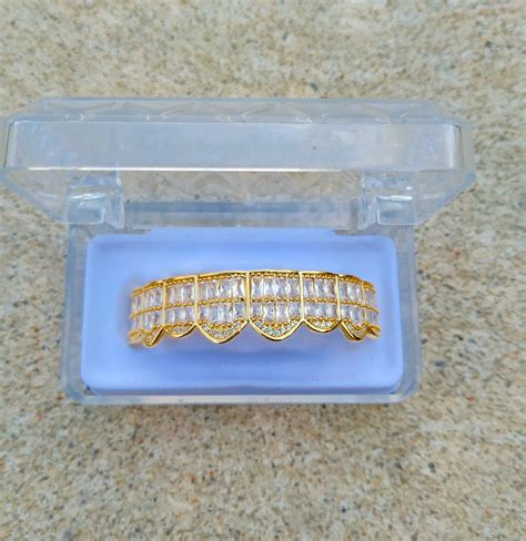18k Gold Baguette Diamond Grillz Baguette Grillz For Men Baguette